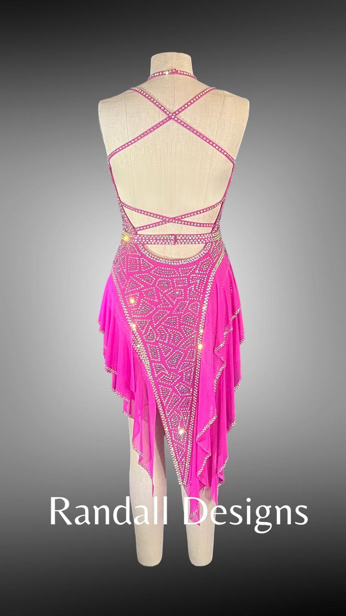 Hot Pink with Rhinestone Geometric Pattern – Randall Designs