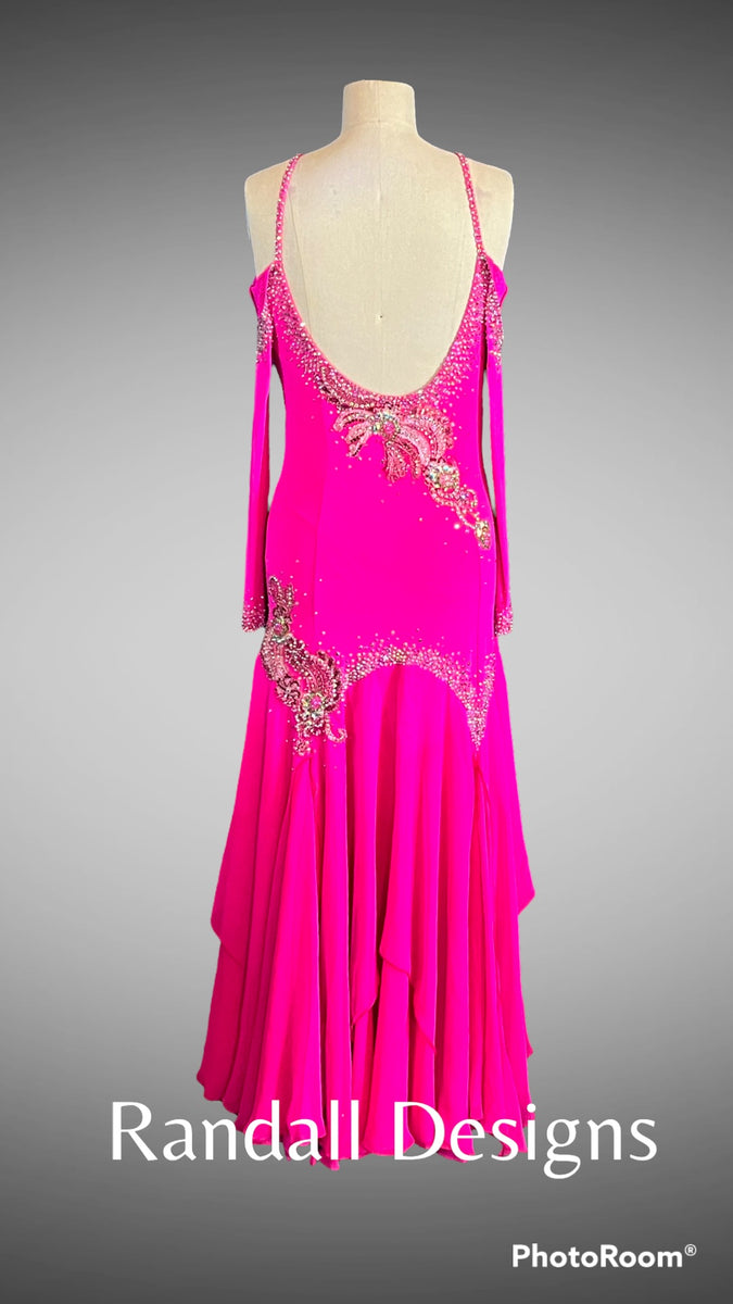 Hawaiian Pink Dance Crepe w/Cold Shoulder – Randall Designs